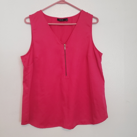 Apt. 9 | Tops | Bright Barbie Pink Zip Tank Top | Poshmark
